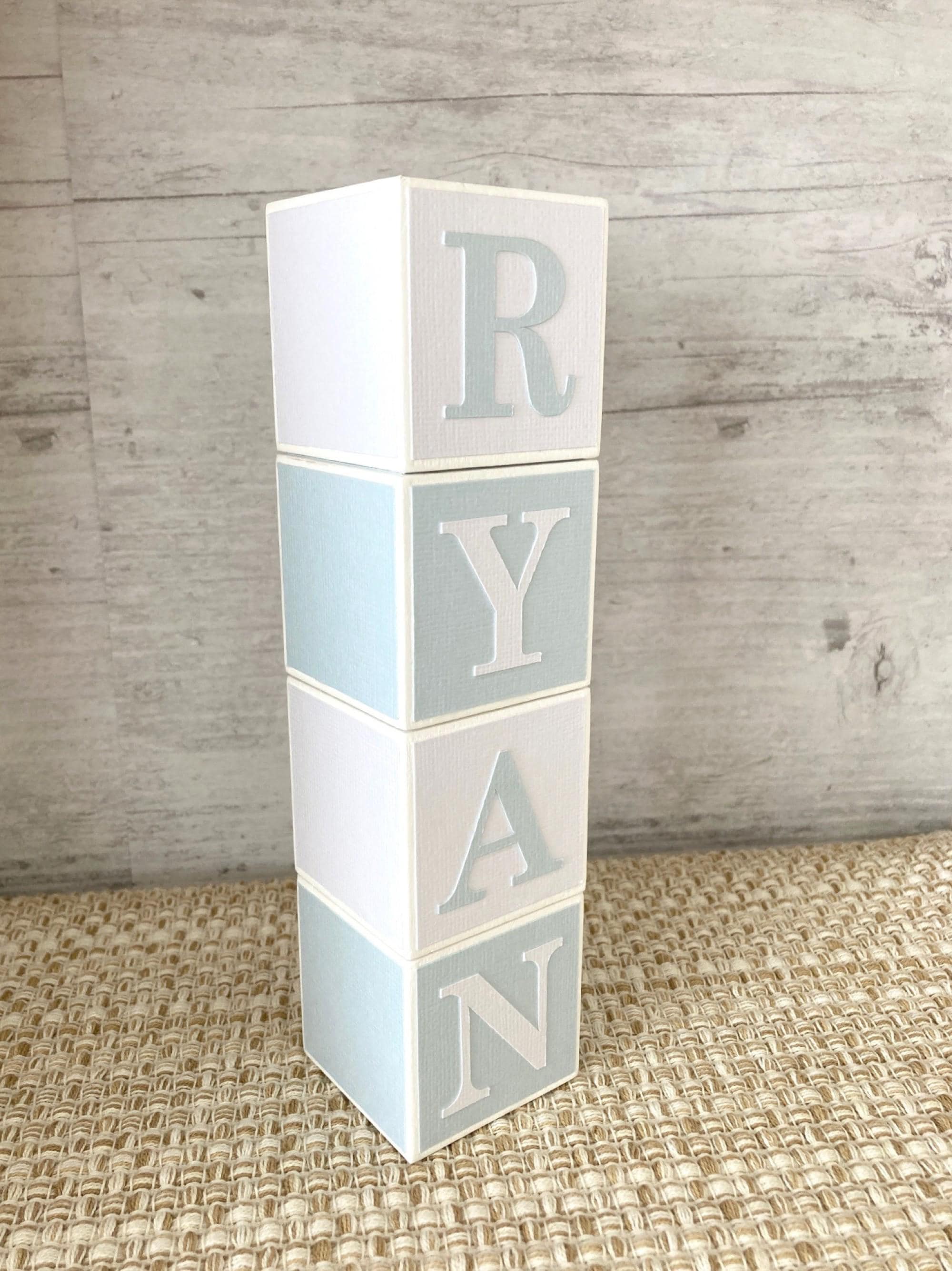 Wooden Baby Name Blocks: Boy Nursery Decor - Etsy