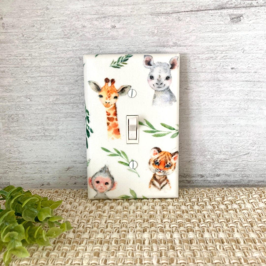 Jungle Animals Light Switch Cover: Safari Nursery Decor - Etsy