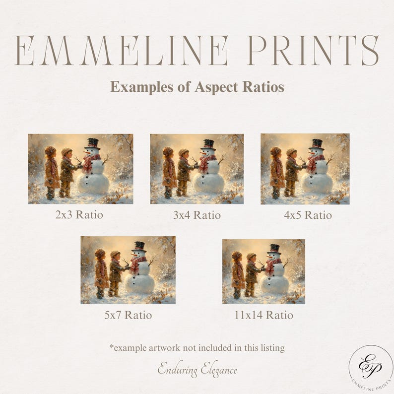 Vintage Children Building Snowman Art Print: Winter Scene (digital ...