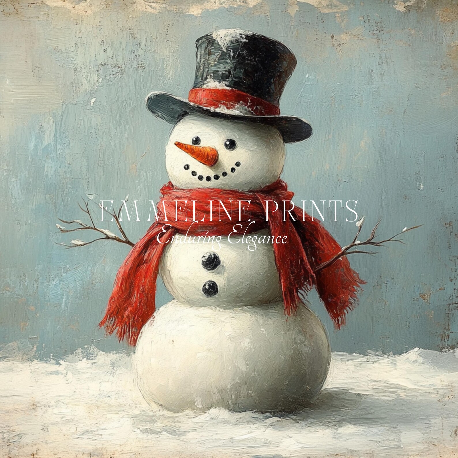 Vintage Snowman Print: Holiday Wall Art (digital Download) - Etsy