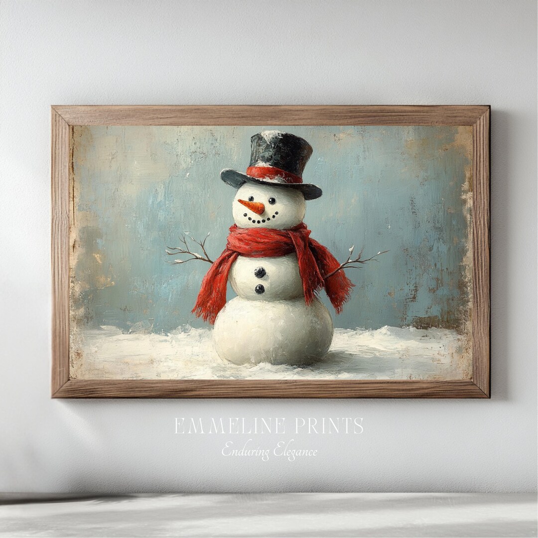 Vintage Snowman Print: Holiday Wall Art (digital Download) - Etsy