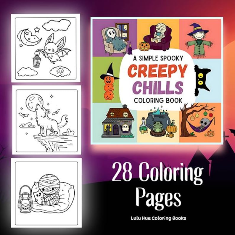 A Simple Spooky Creepy Chills Coloring Book | Digital Download | for ...