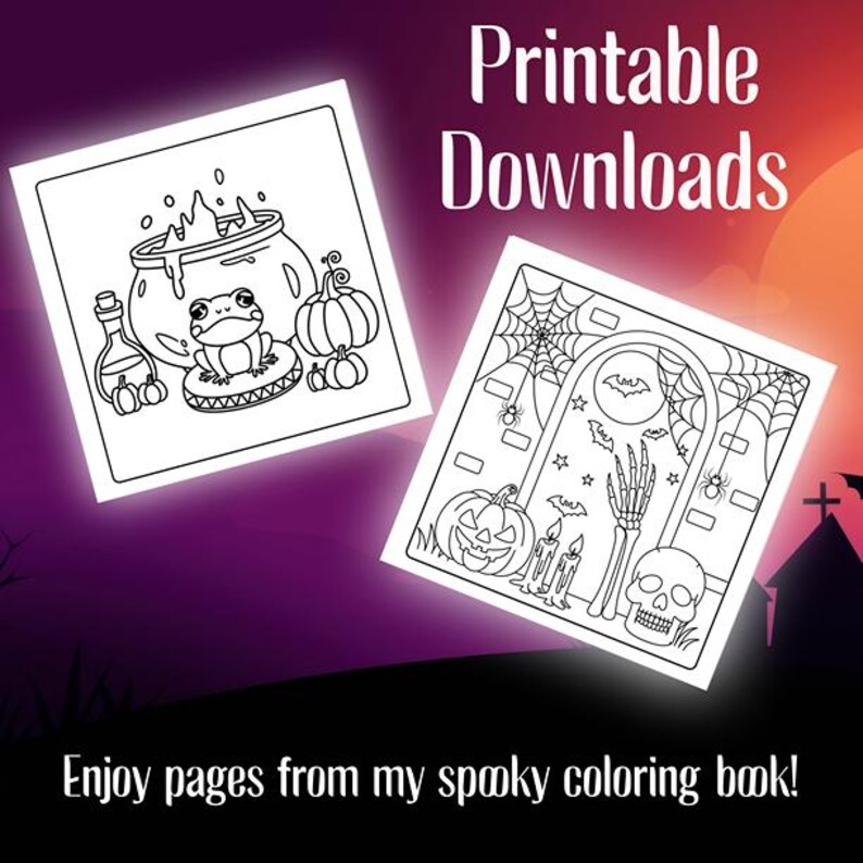 A Simple Spooky Creepy Chills Coloring Book | Digital Download | for ...