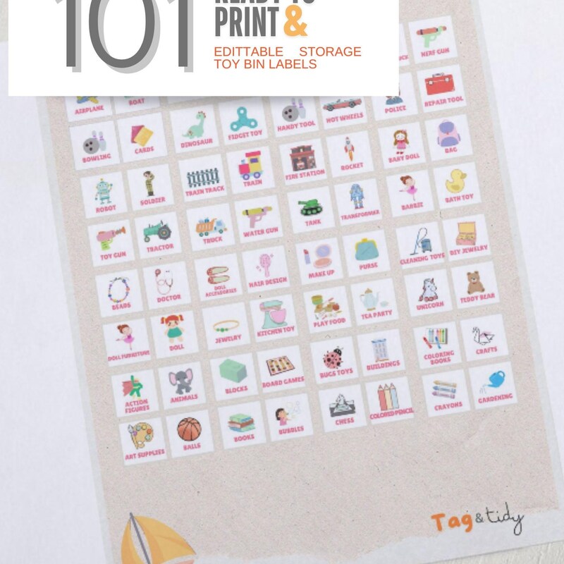 Toy Storage Labels - Etsy