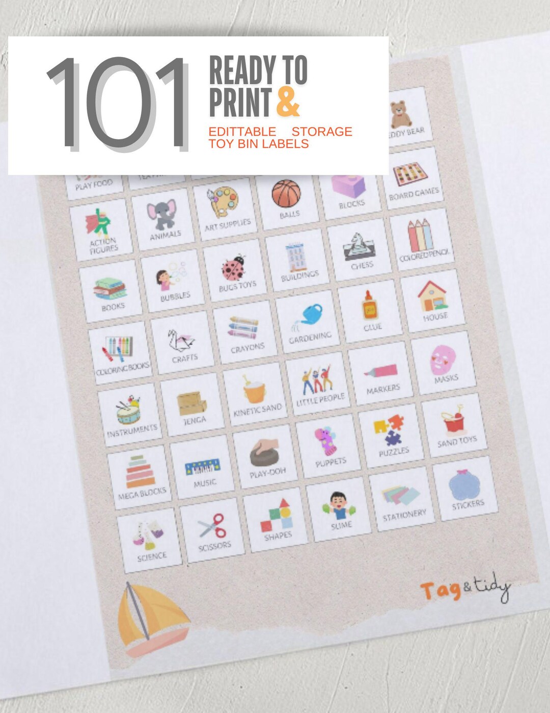 Toy Storage Bin Labels Editable and Ready to Print Toy Label for Kids ...