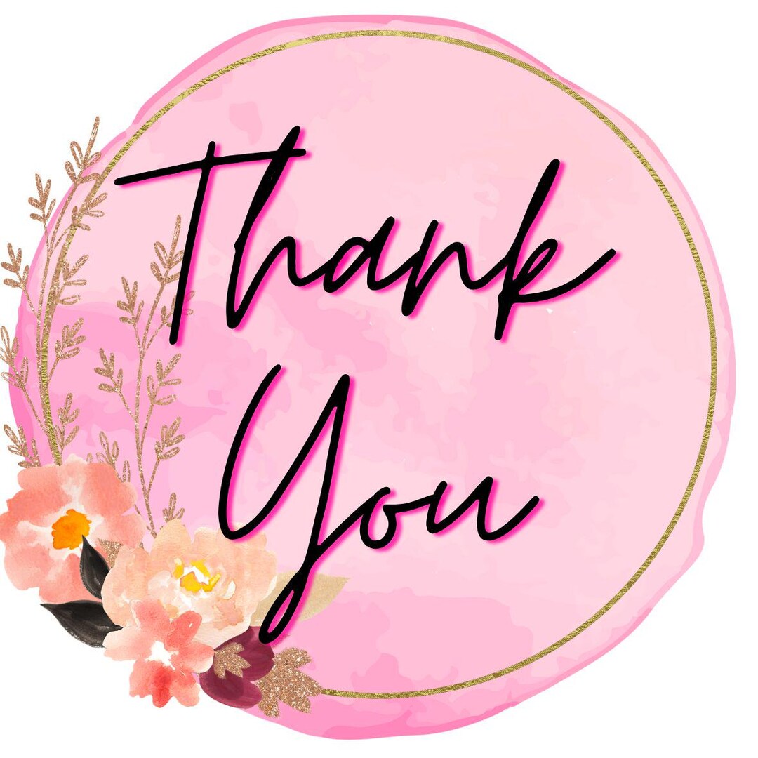 Editable Template "thank You" Sticker | Round Sticker | Colorful ...