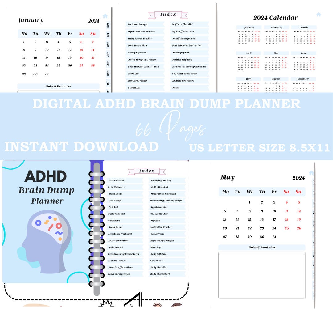 Hyperlinked Digital Brain Dump,adhd List Planner,adhd to Do List ...