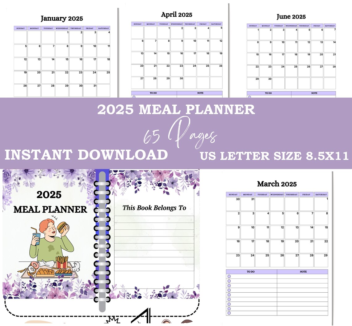 Printable Meal Planner Printable Food Menu Planner,weekly Meal Plan ...