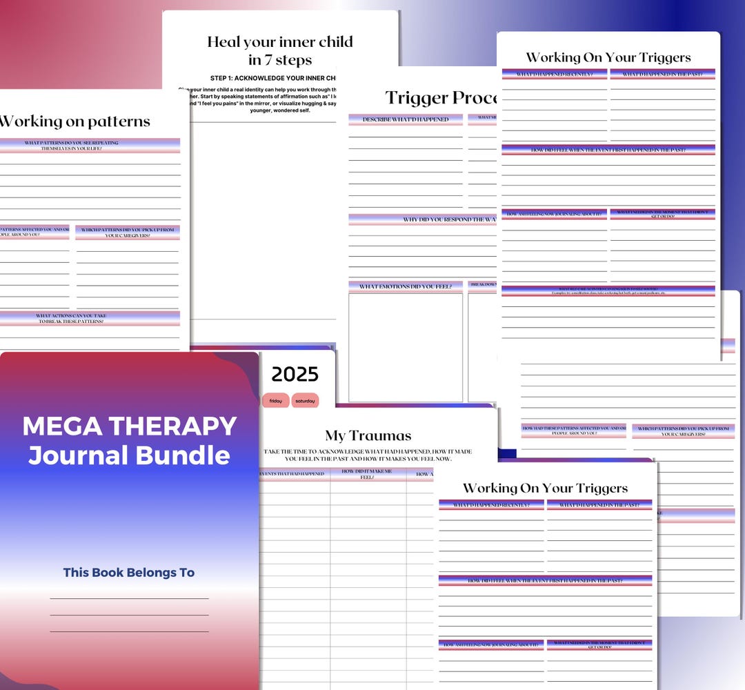 The Therapy Journal Bundle, Therapy Digital Journal, Therapy Companion ...