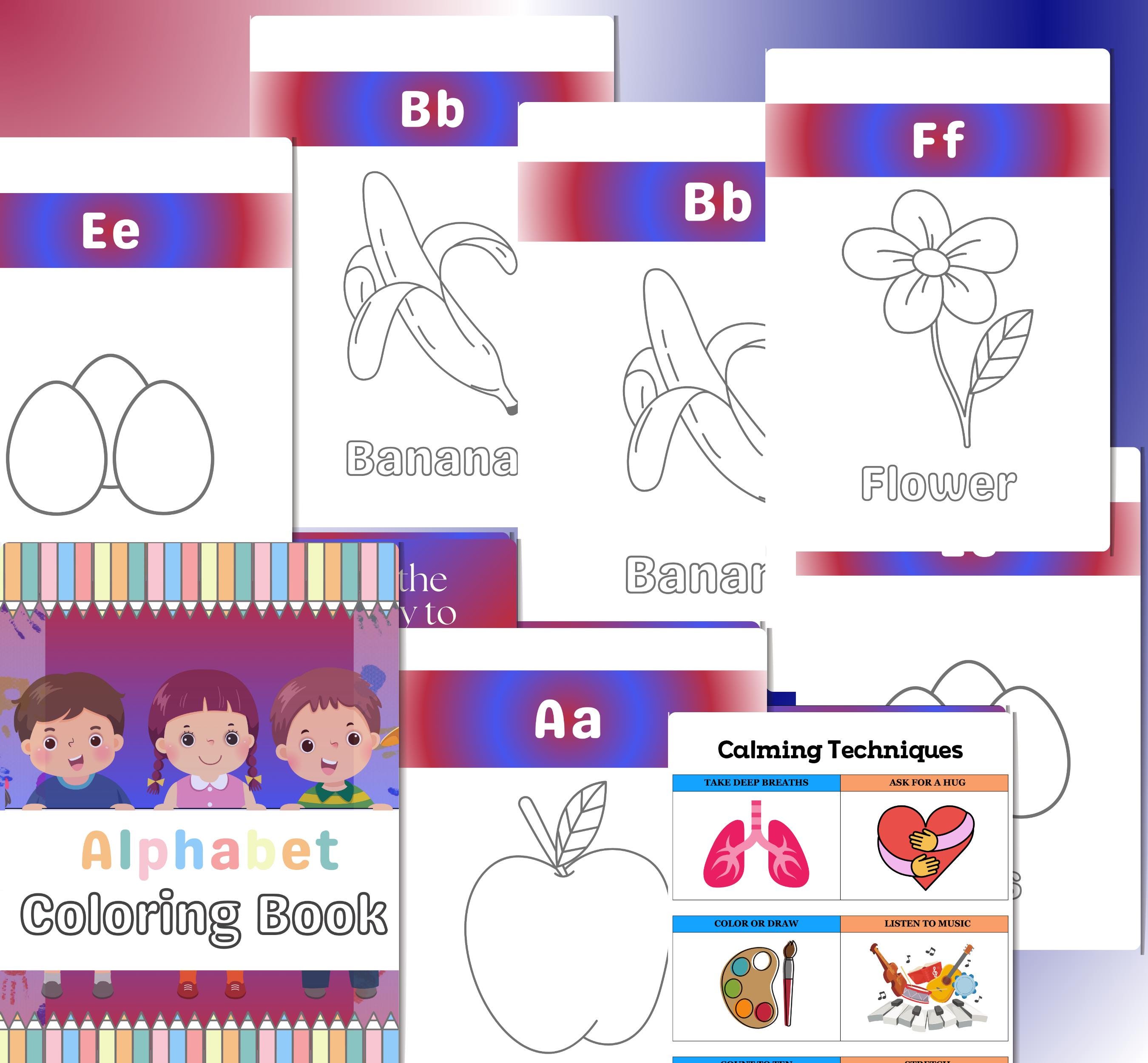 Alphabet Coloring Book Learning Coloring,toddler Coloring,alphabet ...