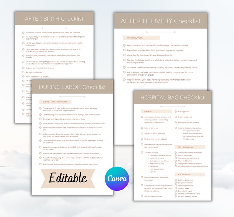 Pregnancy Checklists, New Mom Checklist, Hospital Bag Checklist, Newborn Checklist, Baby ...