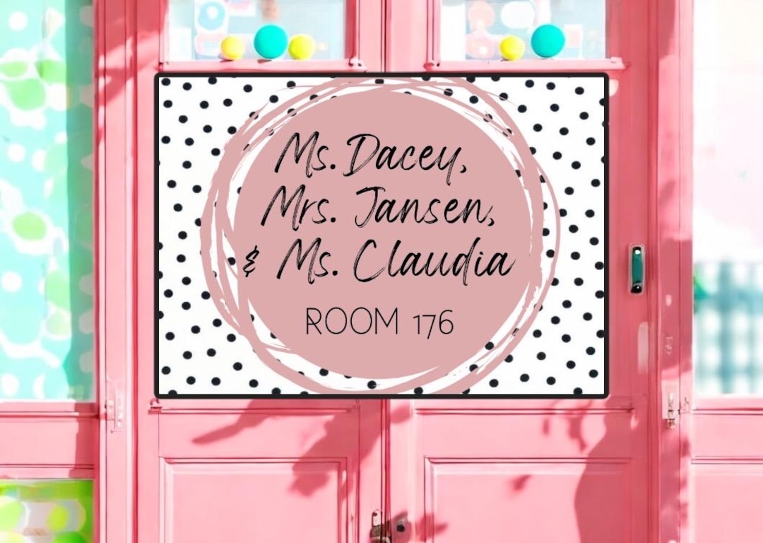 Polka Dot Welcome to Class Sign: Abstract Classroom Door Poster - Etsy