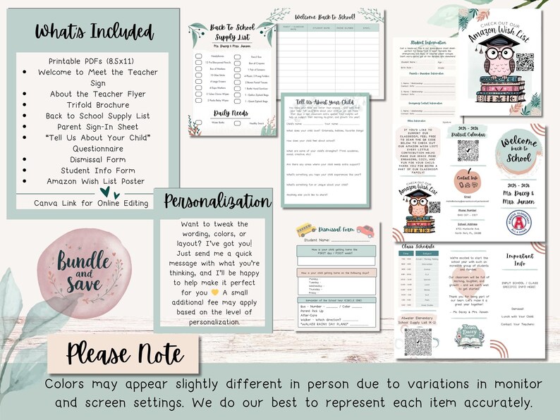 Editable Meet the Teacher Bundle: Back to School Station Materials (PDF ...