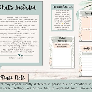 Editable Substitute Binder | Boho Rainbow Sub Folder Forms | Printable ...
