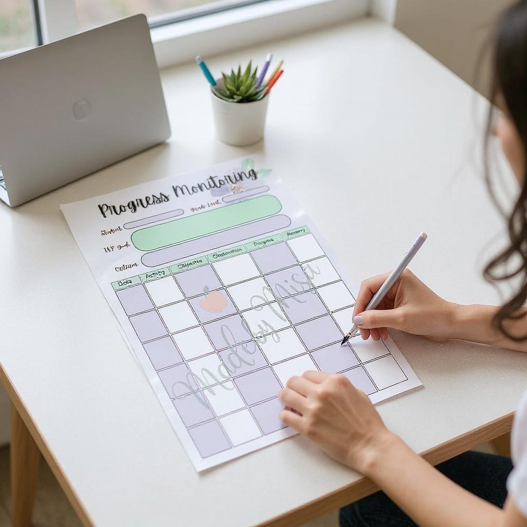 Editable IEP Progress Monitoring Sheet: Boho Special Education Template ...