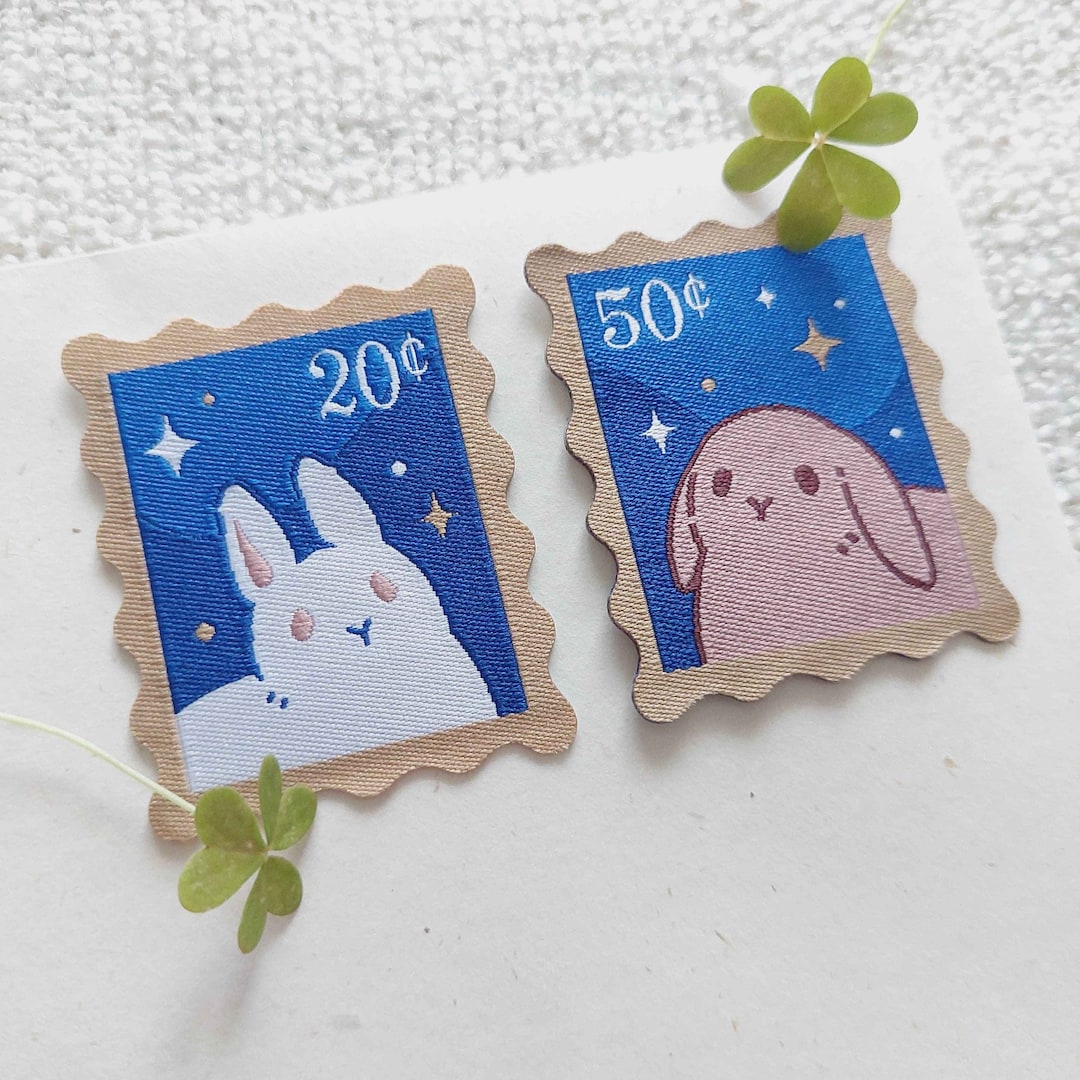 Bunny Patches Woven Iron-on Patch Stamp for Clothing - Etsy