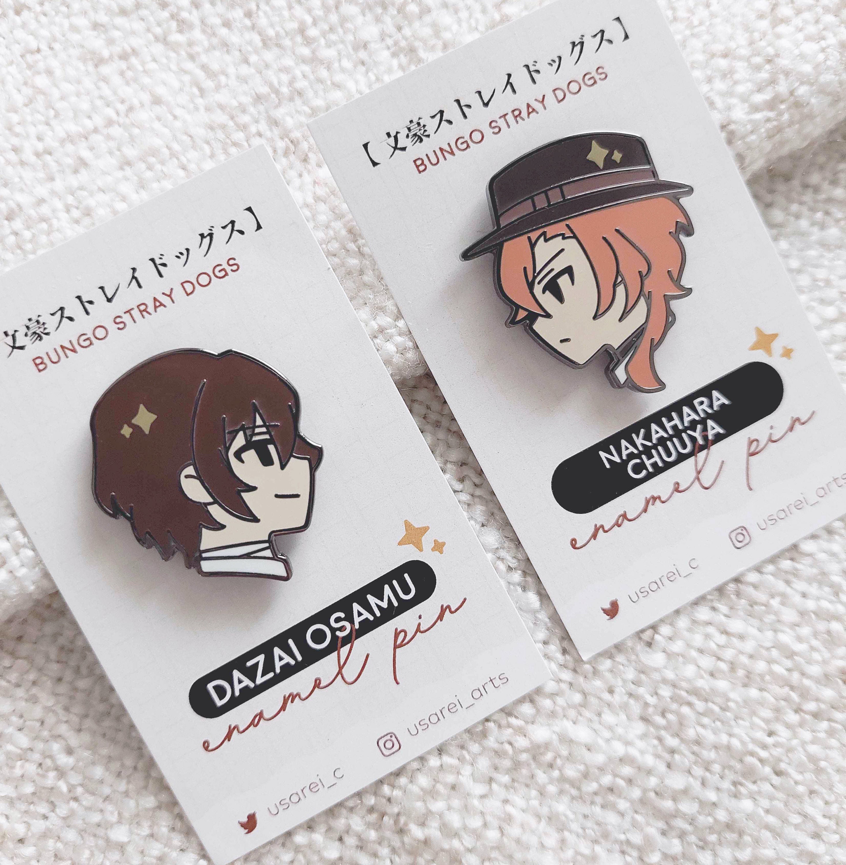 Bungou Stray Dogs Soukoku Enamel Pins Dazai and Chuuya - Etsy
