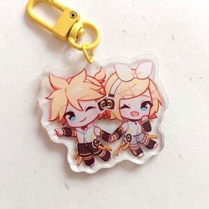Vocaloid Acrylic Charms Kagamine Rin and Len Keychains Double Sided - Etsy