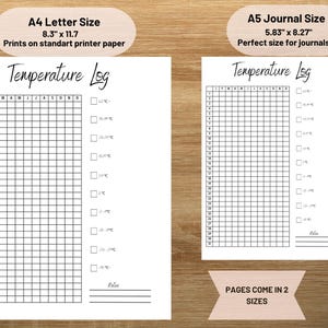 Printable Temperature Log – Track Daily Changes With Ease - Etsy