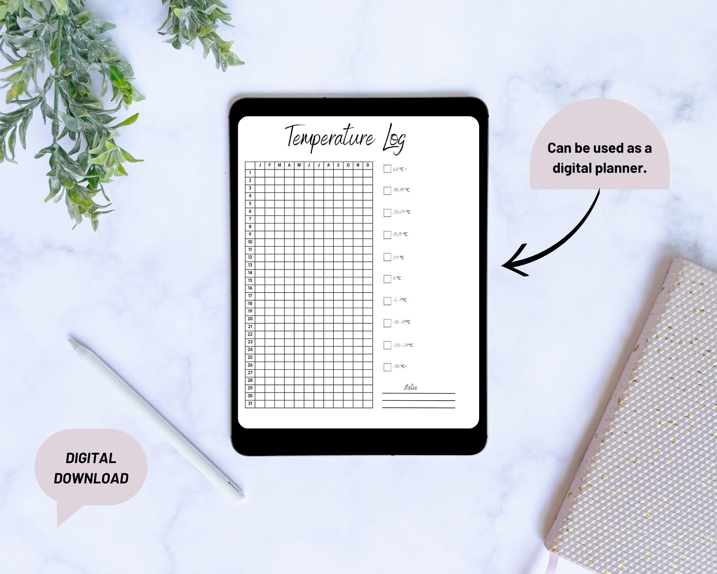 Printable Temperature Log – Track Daily Changes With Ease - Etsy