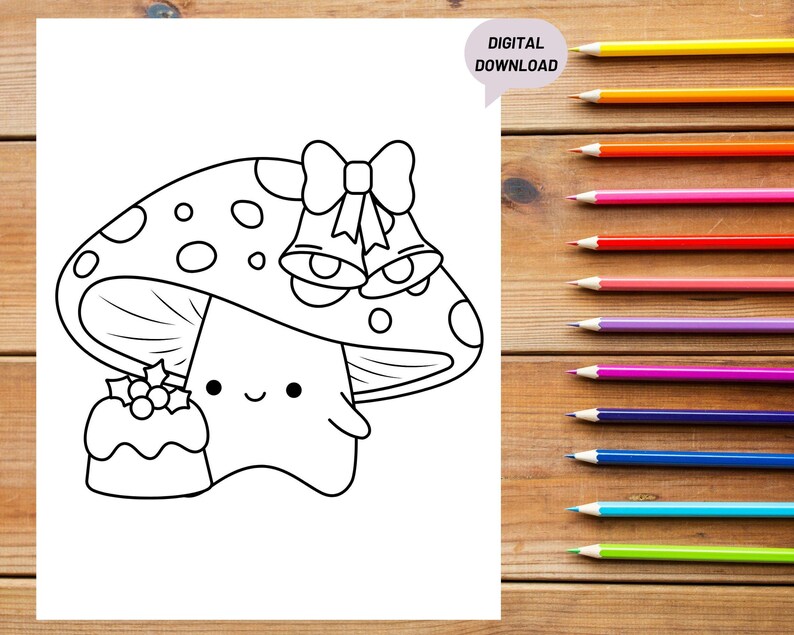 Printable Mushroom Coloring Pack: 8 Unique Designs for Kids - Digital ...