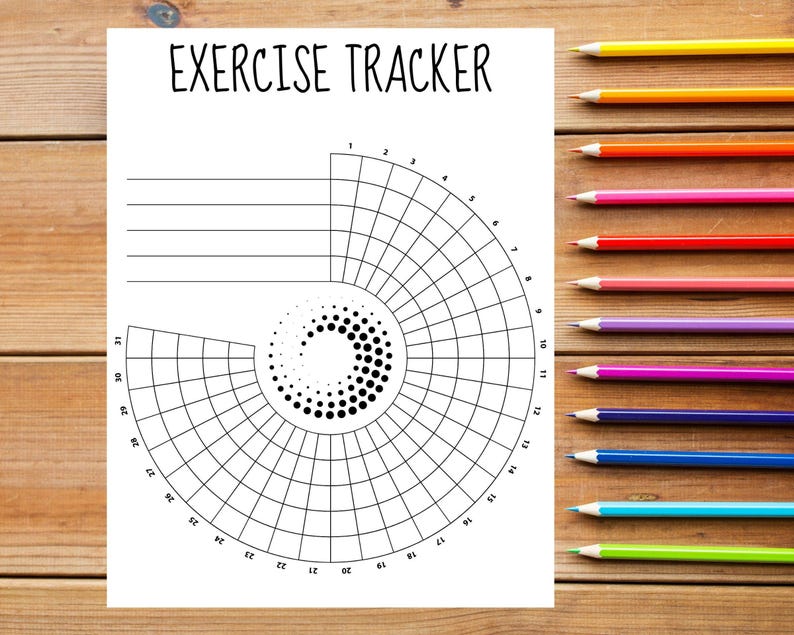 Monthly Exercise Tracker – Printable Fitness Planner - Etsy