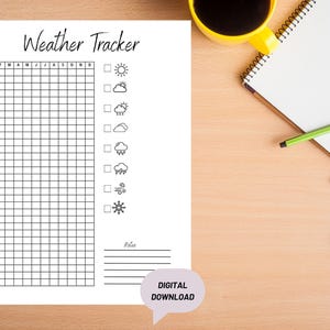 Printable Weather Tracker – Track and Color Your Daily Weather - Etsy