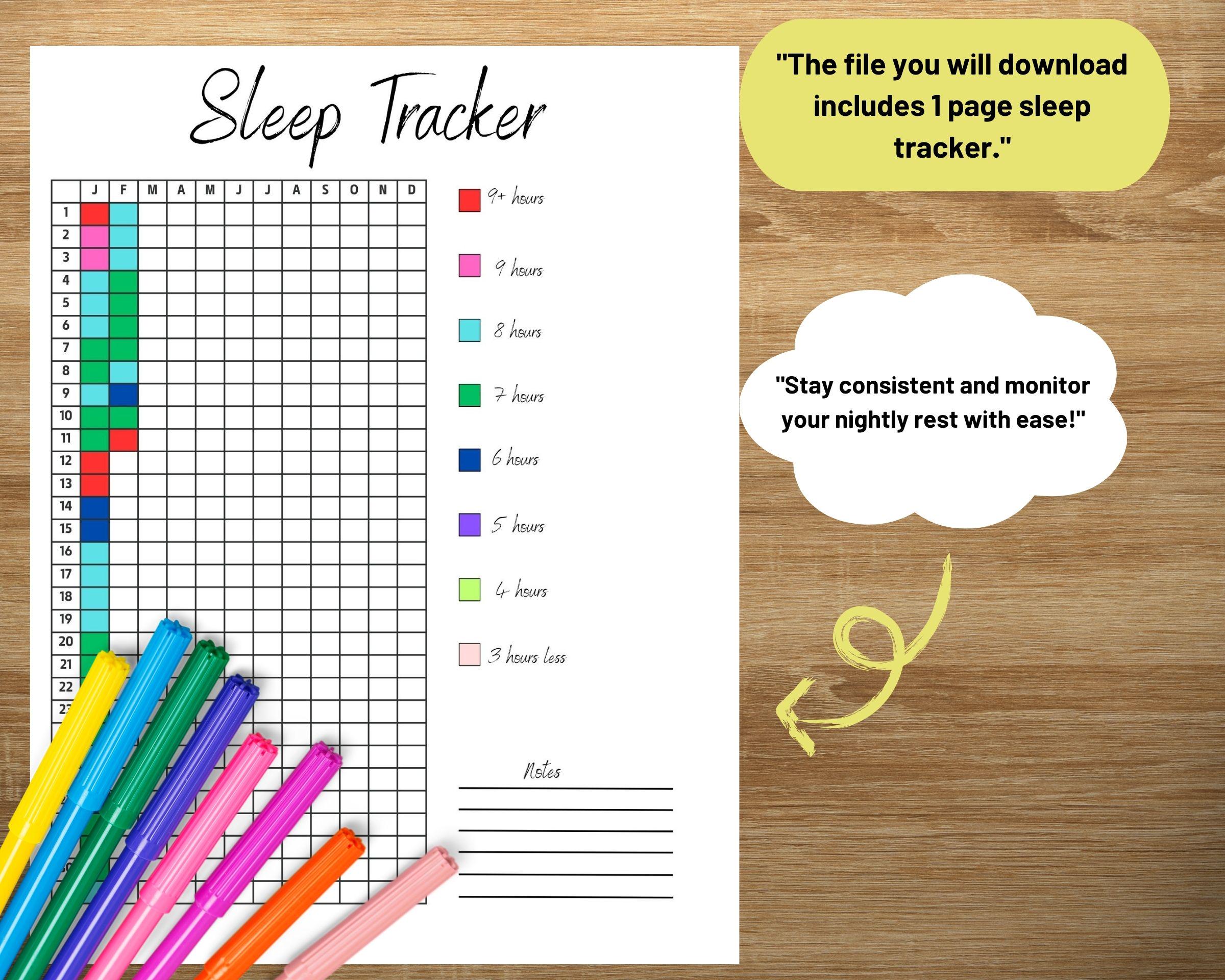 Printable Sleep Tracker Monitor and Improve Your Sleep - Etsy