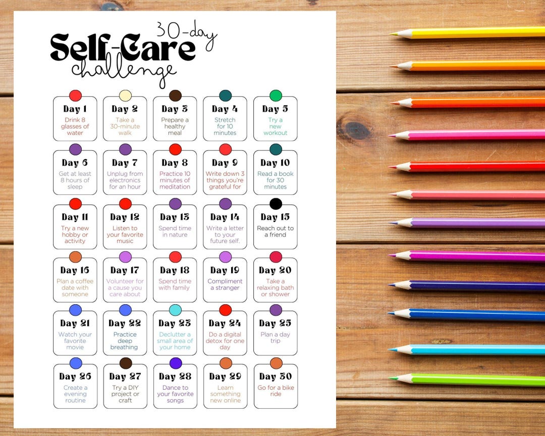 30-day Self-care Challenge – Printable Wellness Tracker - Etsy