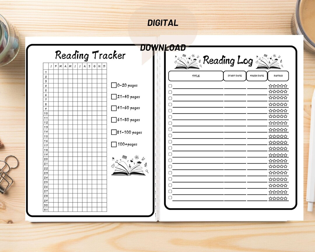 Printable Reading Tracker & Log Track and Organize Your Books - Etsy