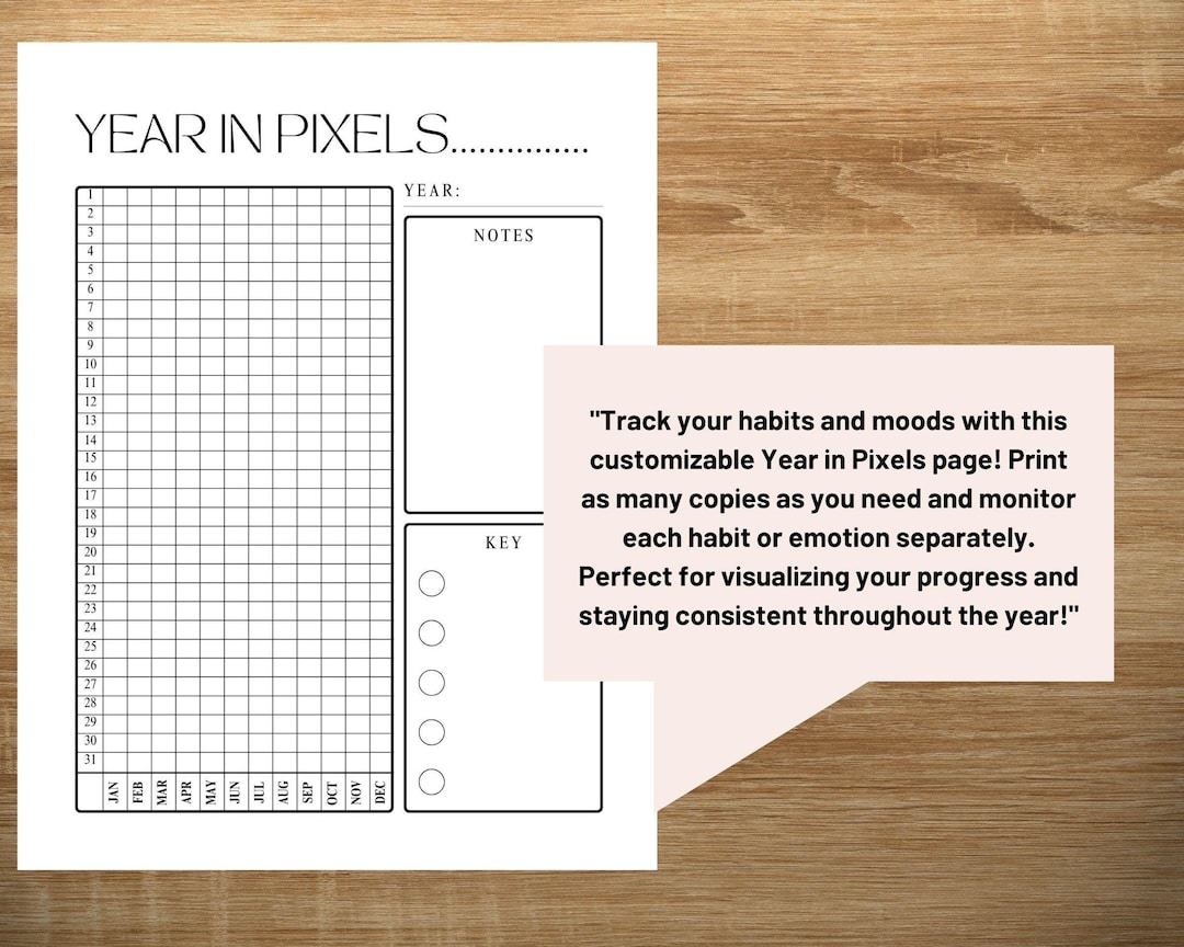 DIY Annual Pixel Tracker – Create Your Own Yearly Tracker - Etsy