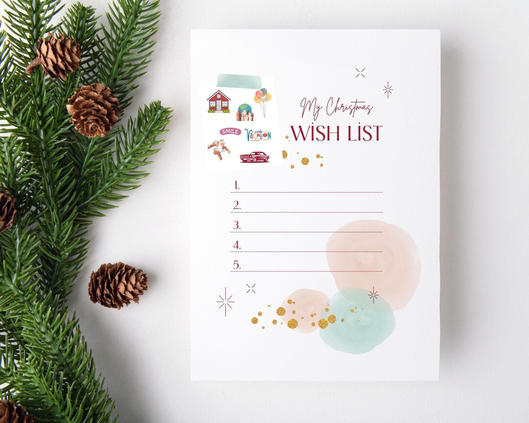 Dear Santa Christmas Planner Printable With Wish List Journal Page Gift ...