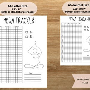 Printable Yoga Tracker Set – Monthly, Yearly, and Mood Tracker - Etsy