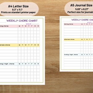 Customizable Kids Weekly Chore Chart & Daily Routine Planner ...