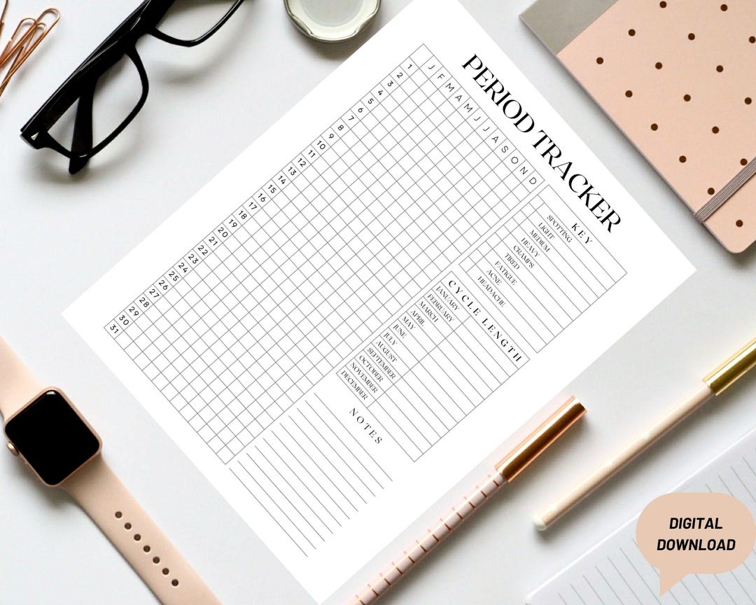Printable Period Tracker – Monitor and Manage Your Monthly Cycle - Etsy
