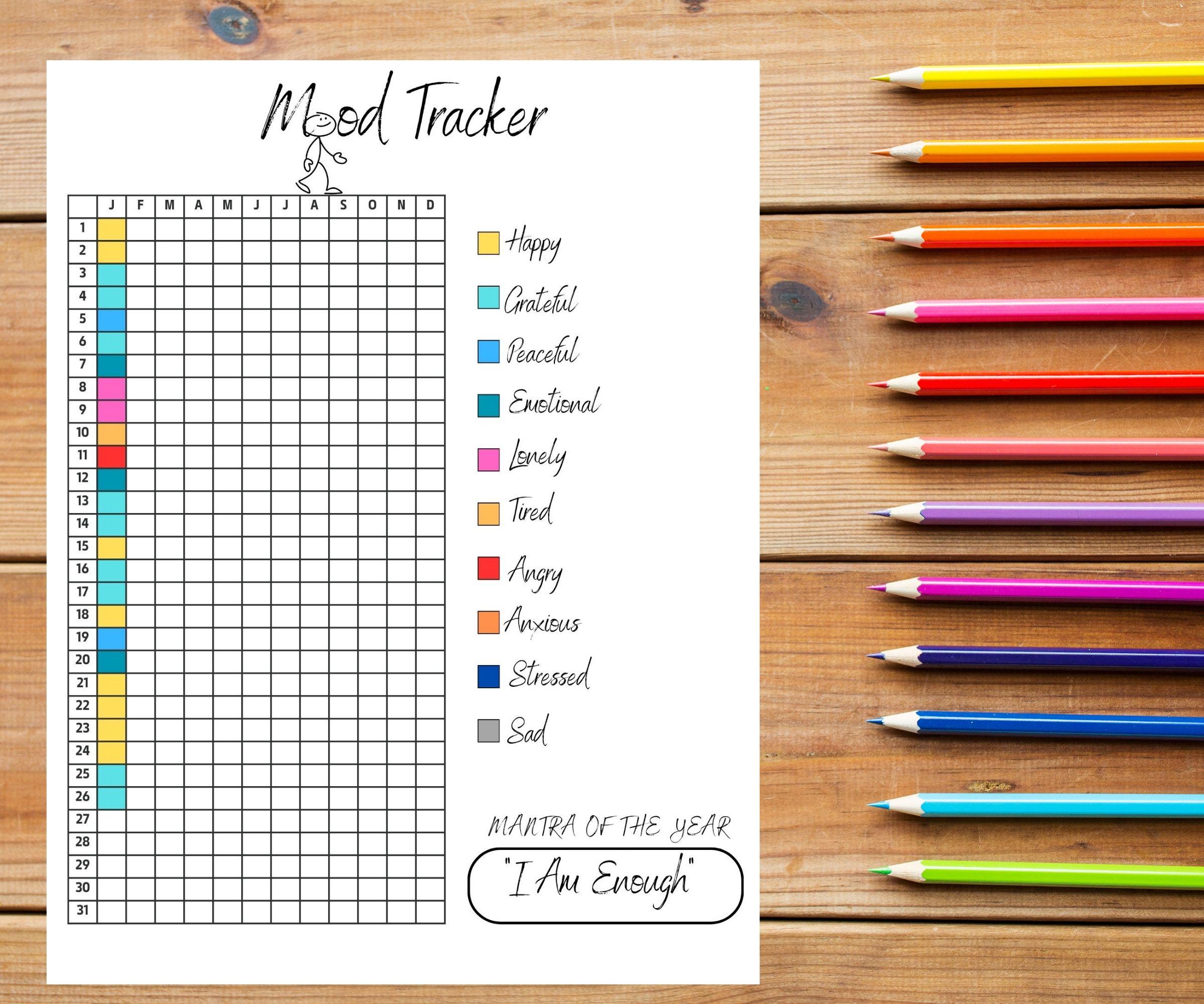 Yearly Pixel Mood Tracker – Pre-filled & Blank Printable Set - Etsy