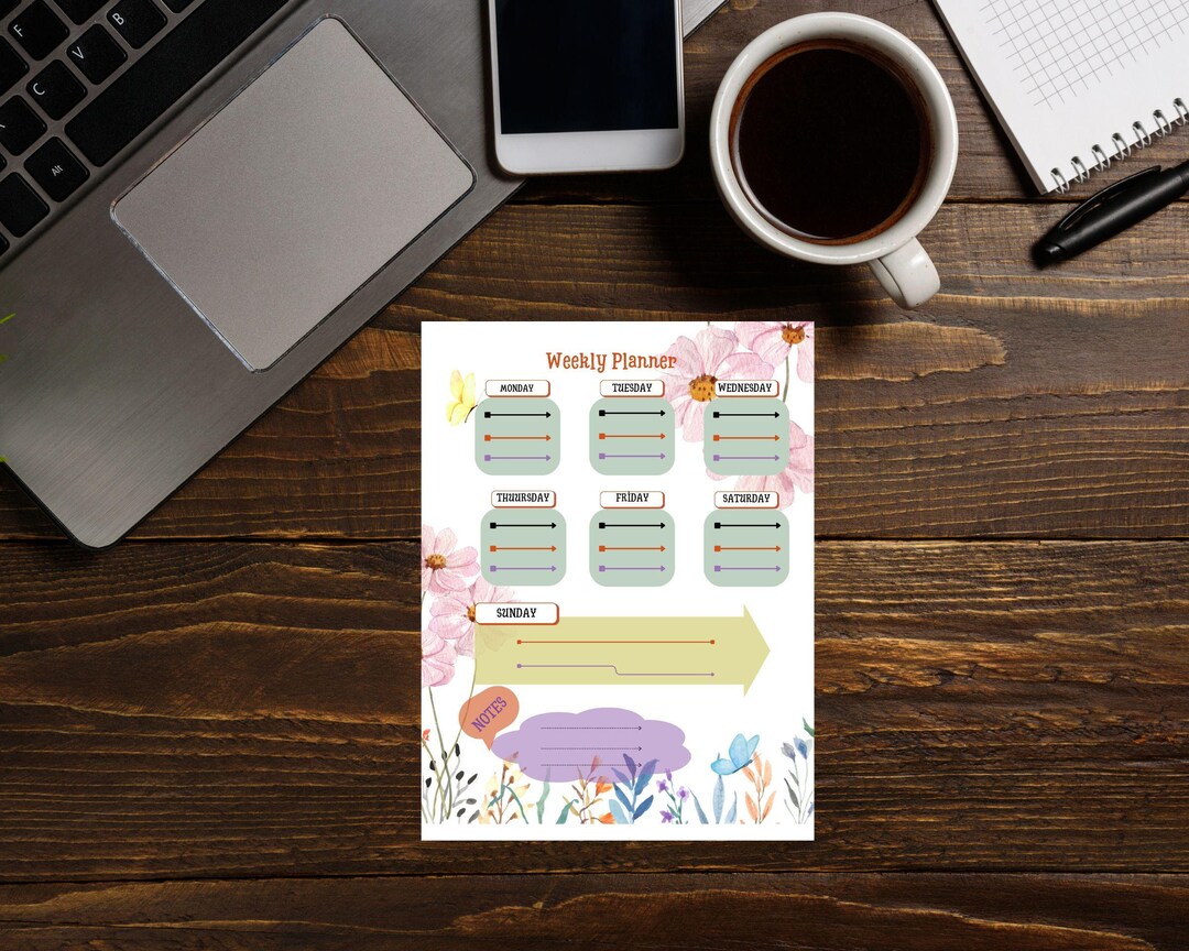 Printable Weekly Calendar and Agenda for Modern Minimalist Decor - Etsy