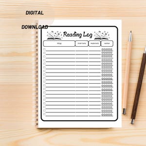 Printable Reading Tracker & Log Track and Organize Your Books - Etsy