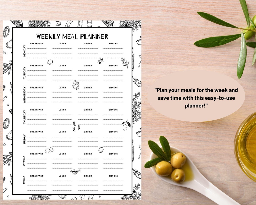 Weekly Meal Planner – Organize Your Meals and Save Time - Etsy