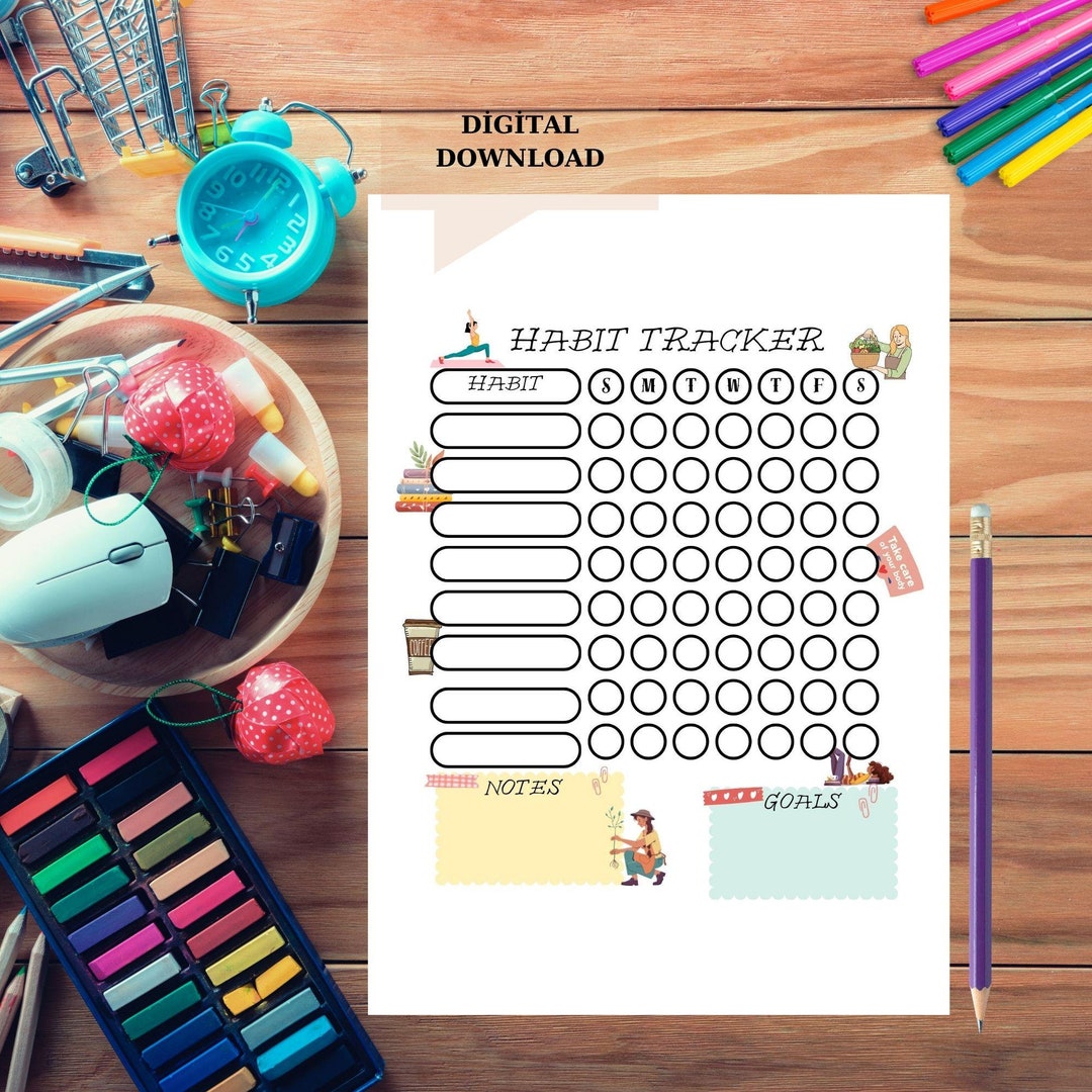 Goal Planning PDF: Digital Habit Tracker & Routine Organizer - Etsy