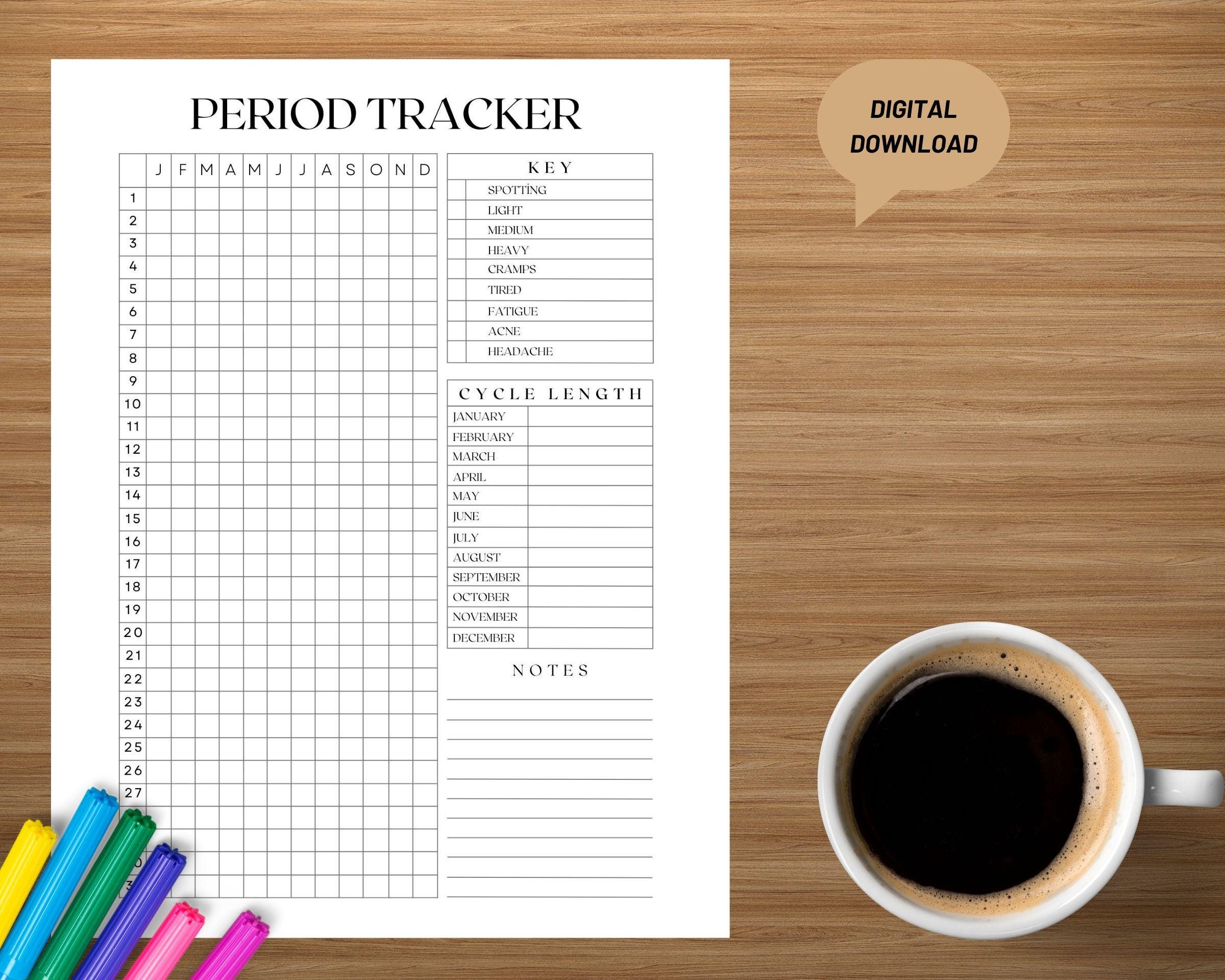 Printable Period Tracker – Monitor and Manage Your Monthly Cycle - Etsy