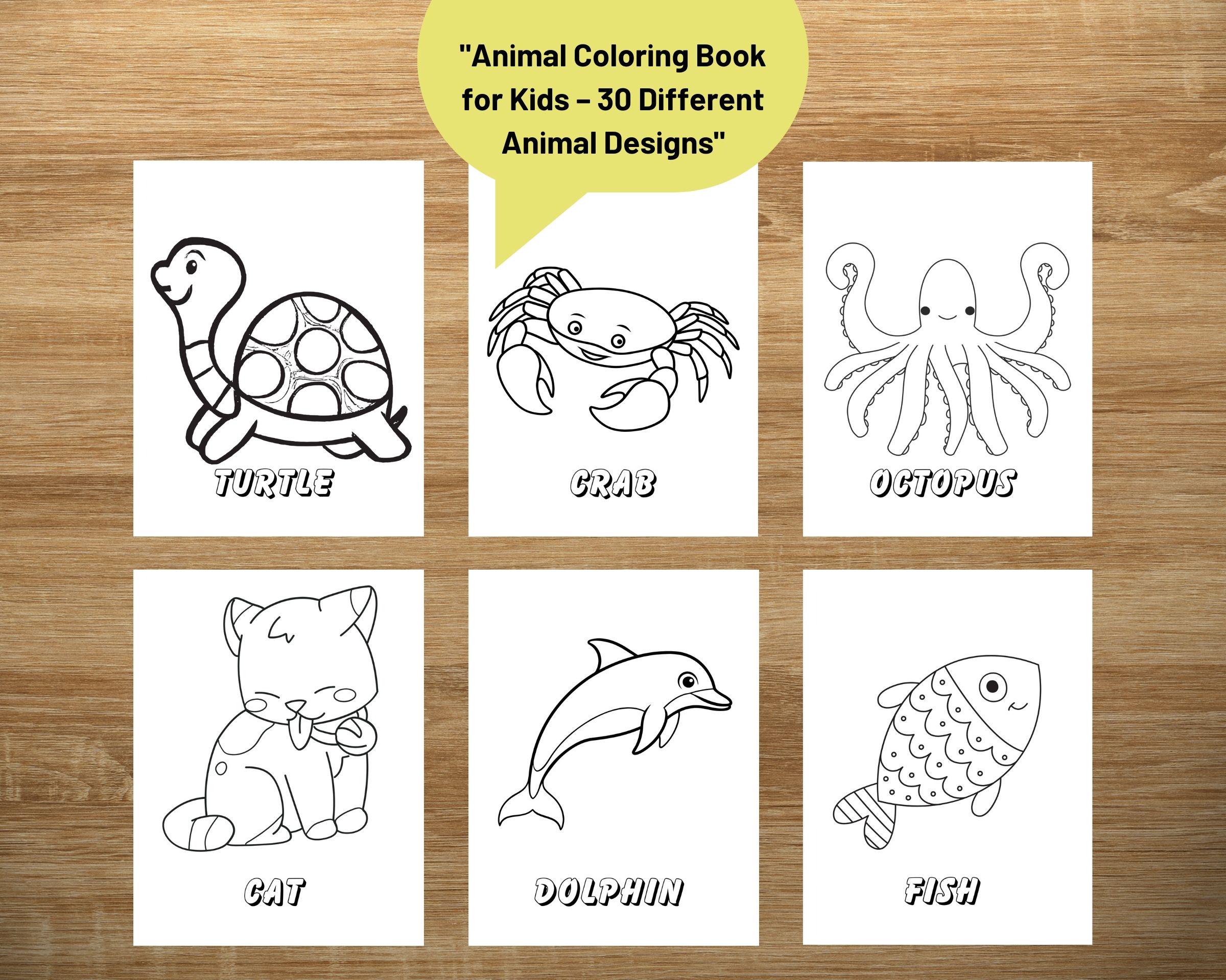 30 Unique Animal Coloring Pages for Children: Printable Zoo & Wildlife ...