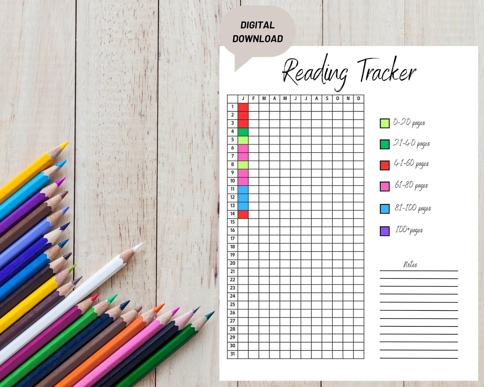 Pixel Reading Tracker – Track and Color Your Reading Progress - Etsy