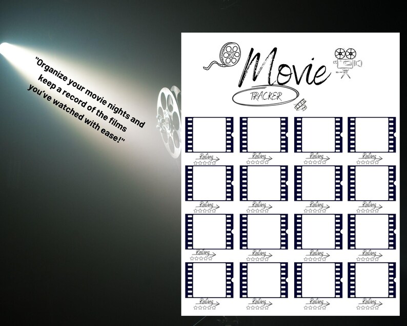 Printable Movie Tracker Log and Rate Your Favorite Films - Etsy