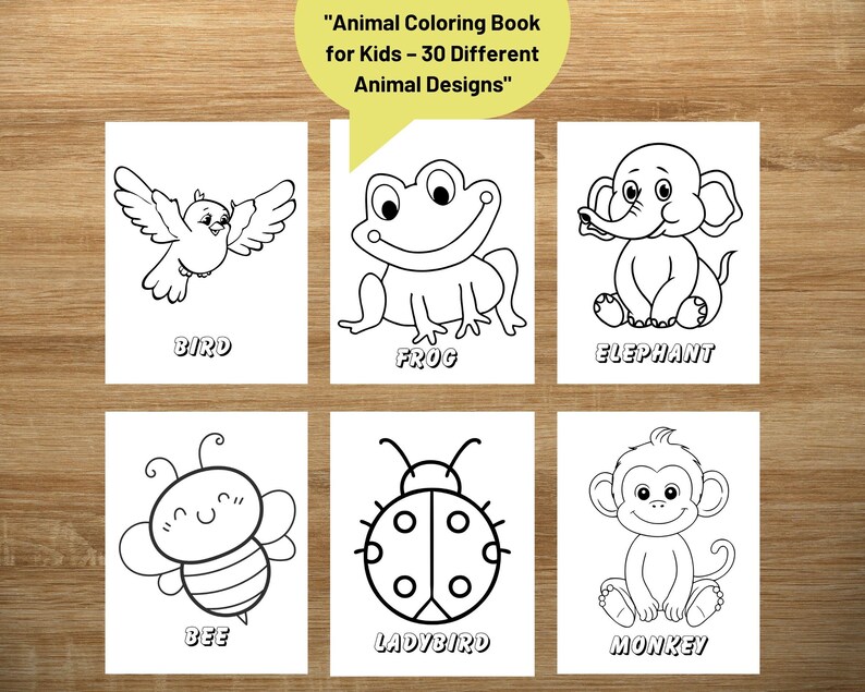 30 Unique Animal Coloring Pages for Children: Printable Zoo & Wildlife ...