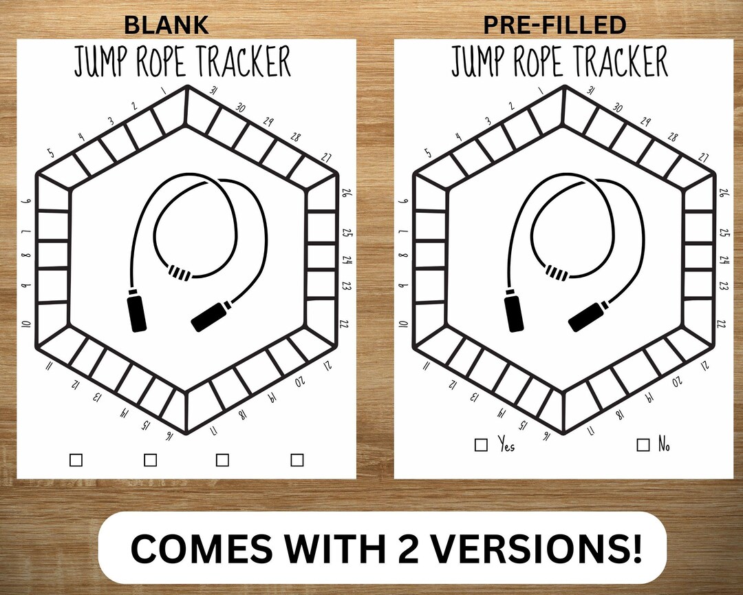 Monthly Jump Rope Tracker – Printable Fitness Log - Etsy