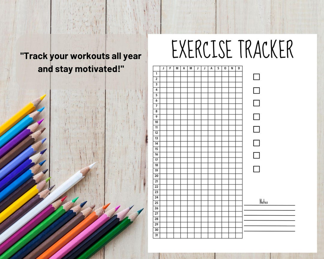 Yearly Exercise Tracker – Printable Fitness Log - Etsy