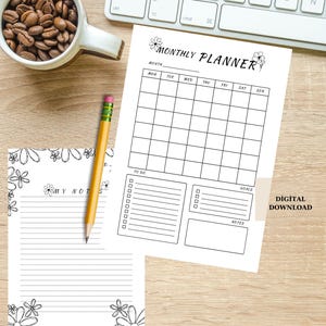 Digital Monthly Planner With Printable Journal Pages and To-do List - Etsy