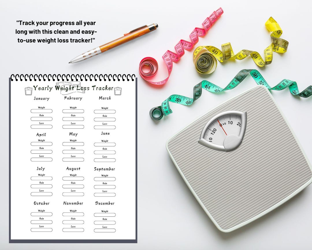 Printable Yearly Weight Loss Tracker – Simple and Effective Tool for ...