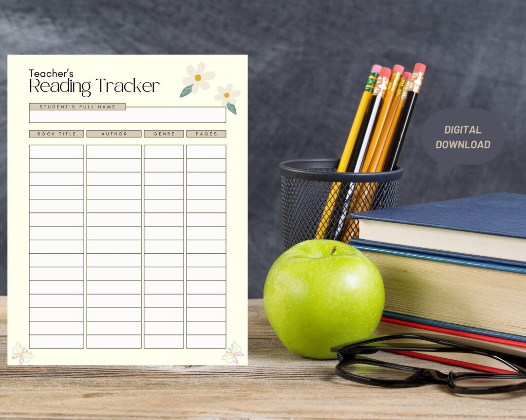 Digital Teacher's Reading Progress Tracker: Monitor Student Literacy ...